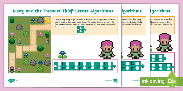 Rusty And The Treasure Thief Create Algorithms Worksheet