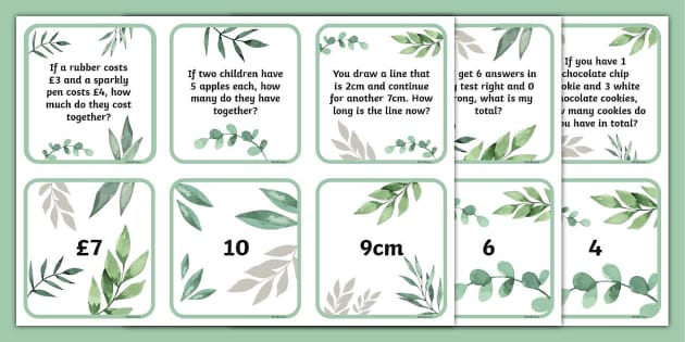 Botanical Themed Addition Word Problems Sorting Activity