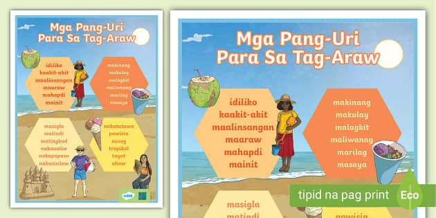 Mga Salita Para Ilarawan Ang Tag Araw Grade 6 Twinkl
