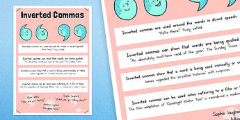 Inverted Commas Punctuation Poster Teacher Made Twinkl - Riset
