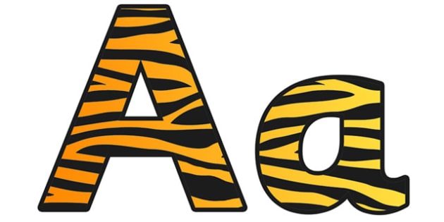 Tiger Pattern Display Lettering - safari, safari lettering