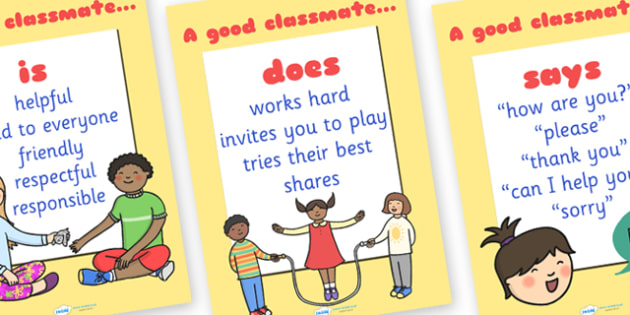 A Good Classmate Poster Set - a good classmate, poster, display
