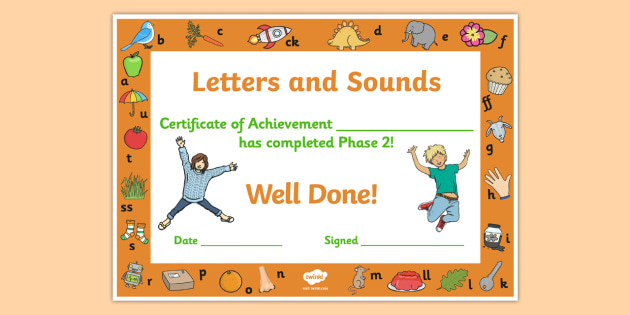 Letter Sounds Awards