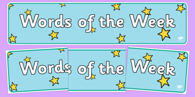 Words of the Week Display Banner - words of the week display