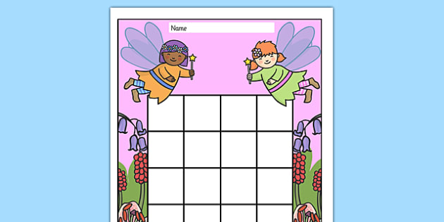 Fairy Themed Sticker Stamp Reward Chart - Fairy Themed Sticker
