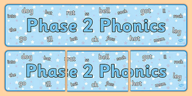 Phase 2 Phonics Display Banner - phase 2, phonics, display
