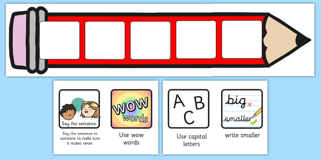 Large Editable Writing Target Cards Pencils - targets, display