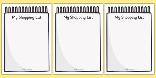 Writing A Shopping List