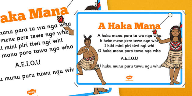 Māori Alphabet Song Display Poster A Haka Mana - nz, new