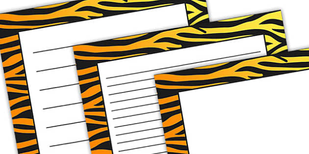Tiger Pattern Portrait Page Border - safari, safari page