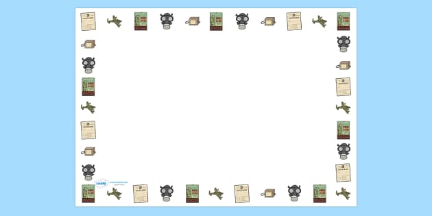 World War Two Full Page Borders (Landscape) - page border