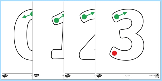 Large Tracing Numbers - trace, tracing, motor skills, numbers