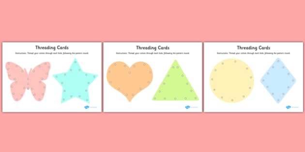 Fine Motor Skills Threading Cards - motor skill, activities