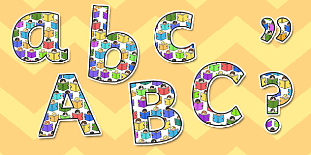 Reading Book Size Editable Display Lettering - reading book