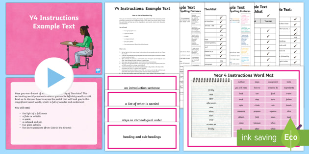 Y4 Instructions Example Text - Example Texts Y4