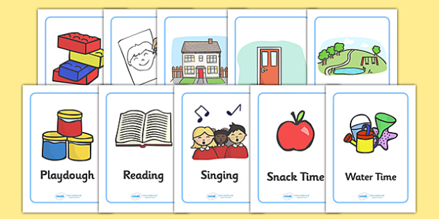 Nursery / Foundation Stage 1 Visual Timetable (A4 Cards)