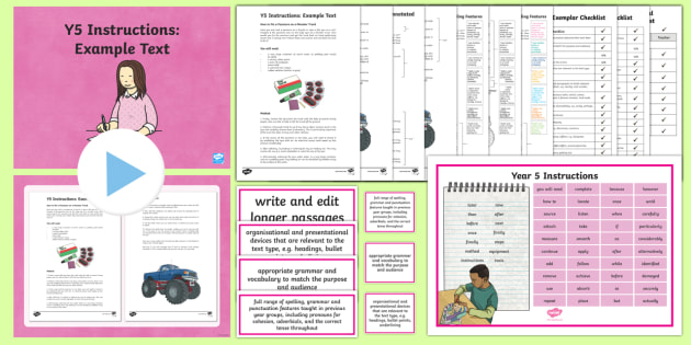 Y5 Instructions Example Text - Example Texts Y5, instructions