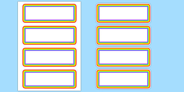 Editable Rainbow Labels - signs, labels, editable labels