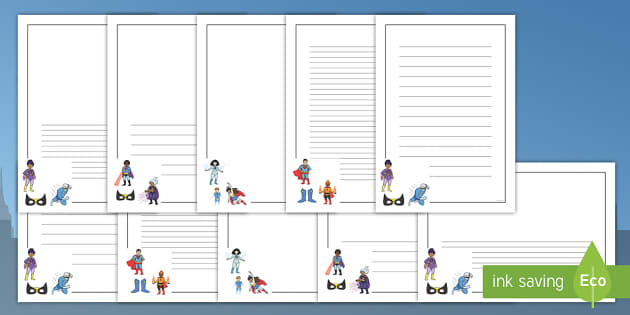 Superhero Page Borders - Page border, border, writing template
