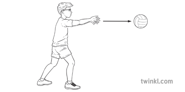 Chest Pass Step 3 Child Boy Y6 Netball Twinkl Move PE KS2 Black and White