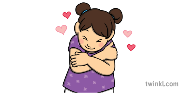 Child Self Hugging Love Selfcare People Open Eyes KS1 Ilustración - Twinkl