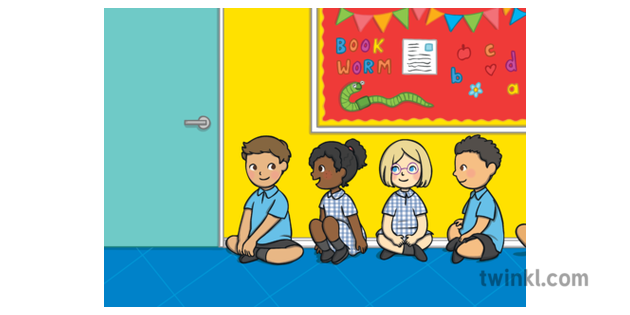 Children Lining Up Sitting in Lines Outside the Classroom Australia SEN KS1