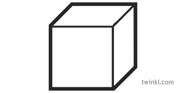 Dienes Unit Cube Black and White 1 Illustration - Twinkl