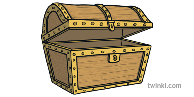 Empty Treasure Chest Illustration - Twinkl