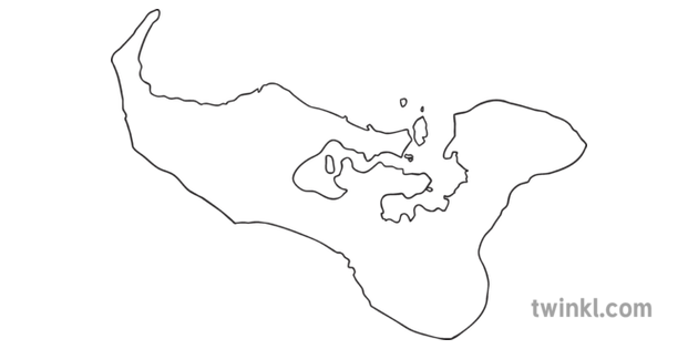 Map Outline of Tonga Country Shapes Flag Continents KS1 Black and White RGB