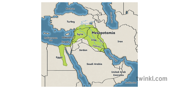 Map of Mesopotamia Region History Ancient Mesopotamia ROI KS2 Illustration