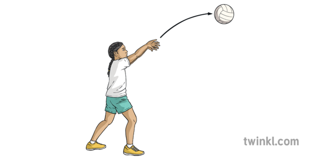 Netball Overhead Pass Step 3 Y6 Netball Twinkl Move PE KS2 Illustration