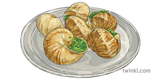 Plate of Snails Escargot Food Meal France KS2 Illustration - Twinkl
