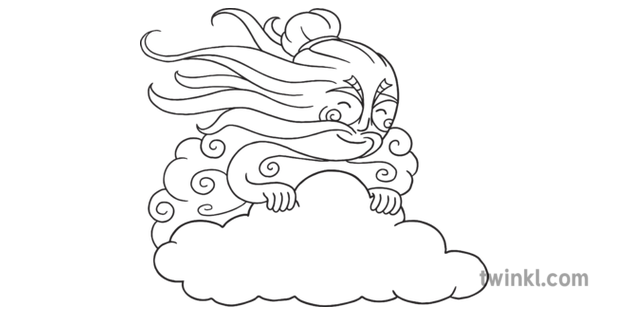 Ranginui Maori Sky Father - Black/White Illustration Illustration - Twinkl