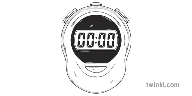 Stopwatch Science Forces Timer Beyond Black and White RGB Illustration