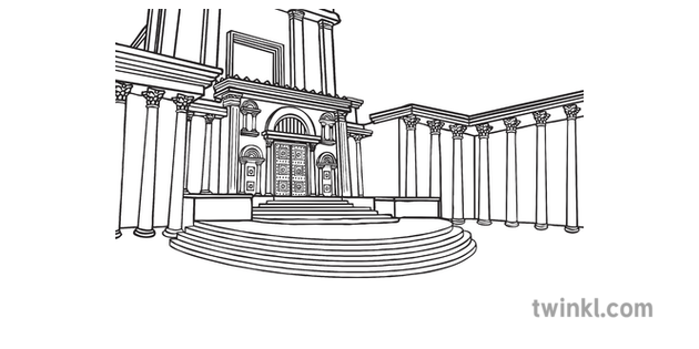 Jewish Temple Coloring Page