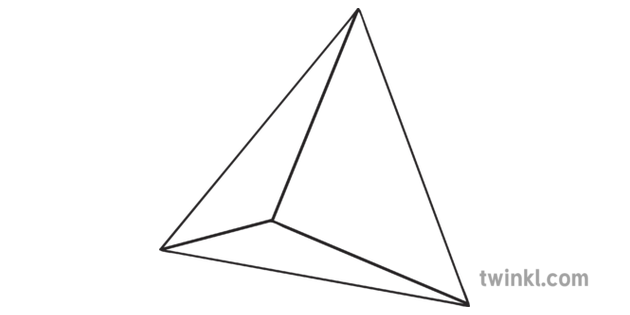 Triangular Pyramid Black and White Illustration - Twinkl