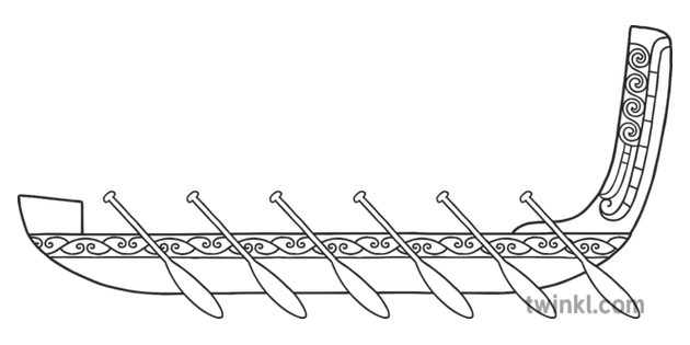 Waka Traditional Tales Maori Legend Canoe Boat Water Transport KS1 Black