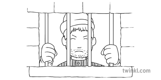 Convict Colouring Illustration - Twinkl