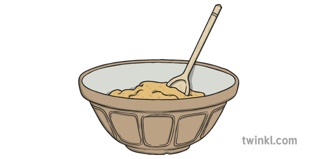Mixing Bowl and Spoon Illustration - Twinkl