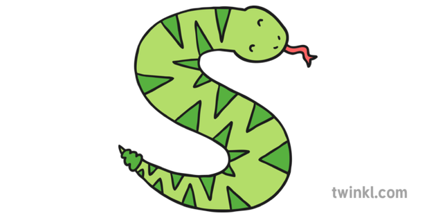 S Snake Lowercase Illustration - Twinkl
