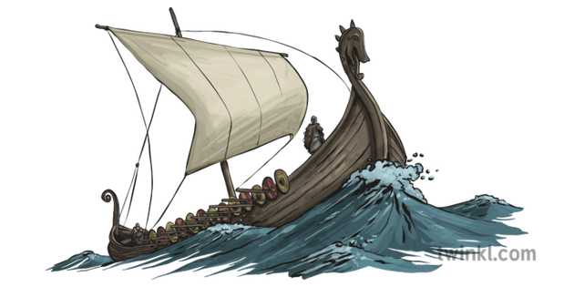 Viking Longship Illustration - Twinkl