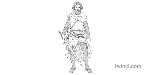 William Wallace Black and White Illustration - Twinkl