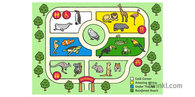 Zoo Map Example Illustration - Twinkl