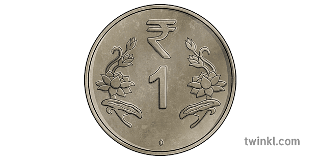 1 rupija kovanec predmet indijske rupije valute okrog sveta zaslon ...