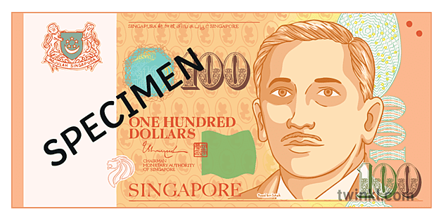 100 dollar note singapore money currency secondary Illustration - Twinkl