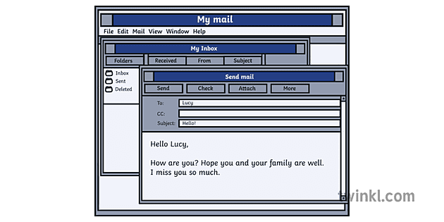 1990s email Illustration - Twinkl