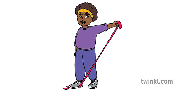 8 Stretch the Theraband Png Illustration - Twinkl
