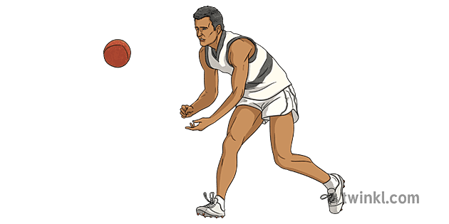 AFL Player faciendo Handball Illustration - Twinkl