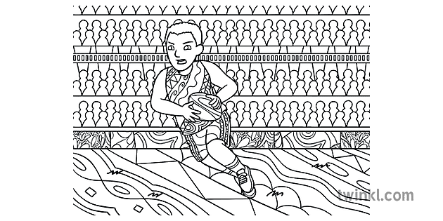 AFL Player in Action Footy Colours Day Mindfulness Colouring Pages KS1