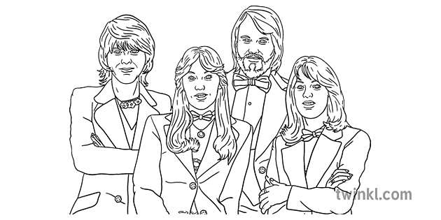 Abba Black and White RGB Ver 2 Illustration - Twinkl